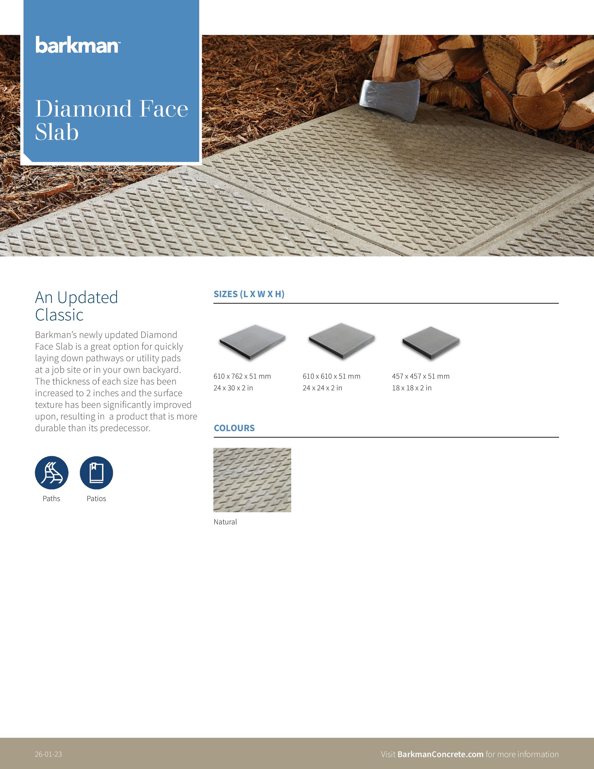 BARKMAN - DIAMOND FACE SLAB – Bricks n Blocks