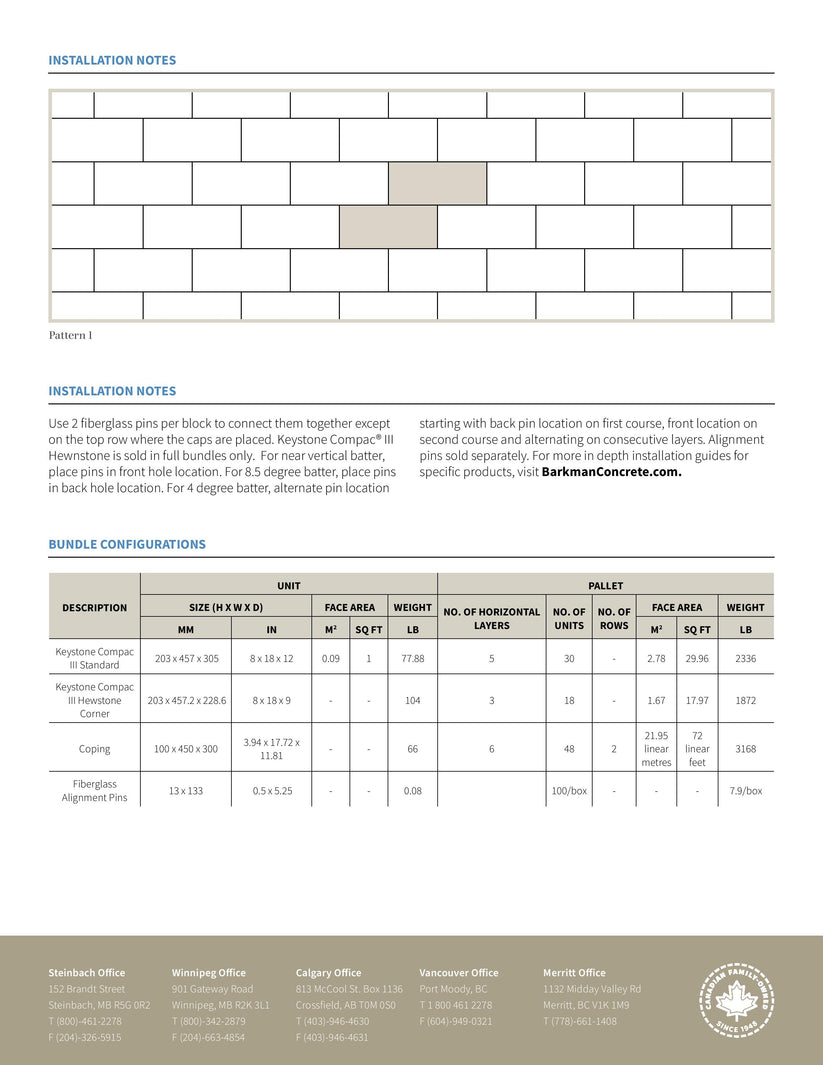 BARKMAN - KEYSTONE COMPAC III BLOCK – Bricks n Blocks